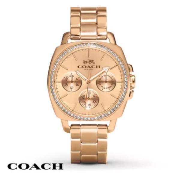 Coach | Accessories | Coach Tristen Boyfriend Rose Gold Glitz Watch ...